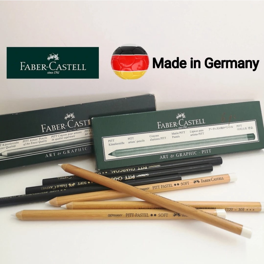 Faber-Castell PITT Pastel Pencil 101 White & black Charcoal Pencil ...
