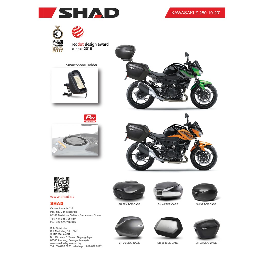 Shad case for Kawasaki Z250 / NINJA 250 19-23' | Shopee Malaysia