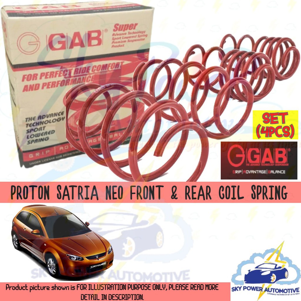 PROTON SATRIA NEO GAB SUPER SPORT PREMIUM HIGH PERFORMANCE COIL SPRING ...