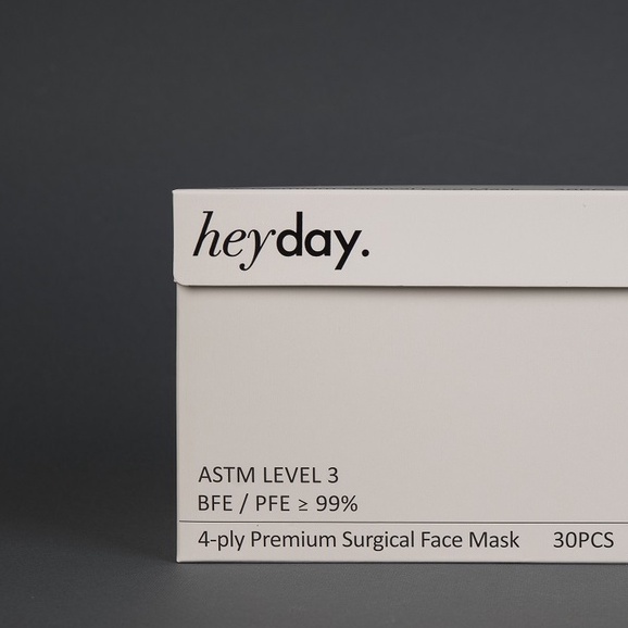 Heyday 4-Ply Surgical Face Mask - Snow White (30 pcs) | Shopee Malaysia