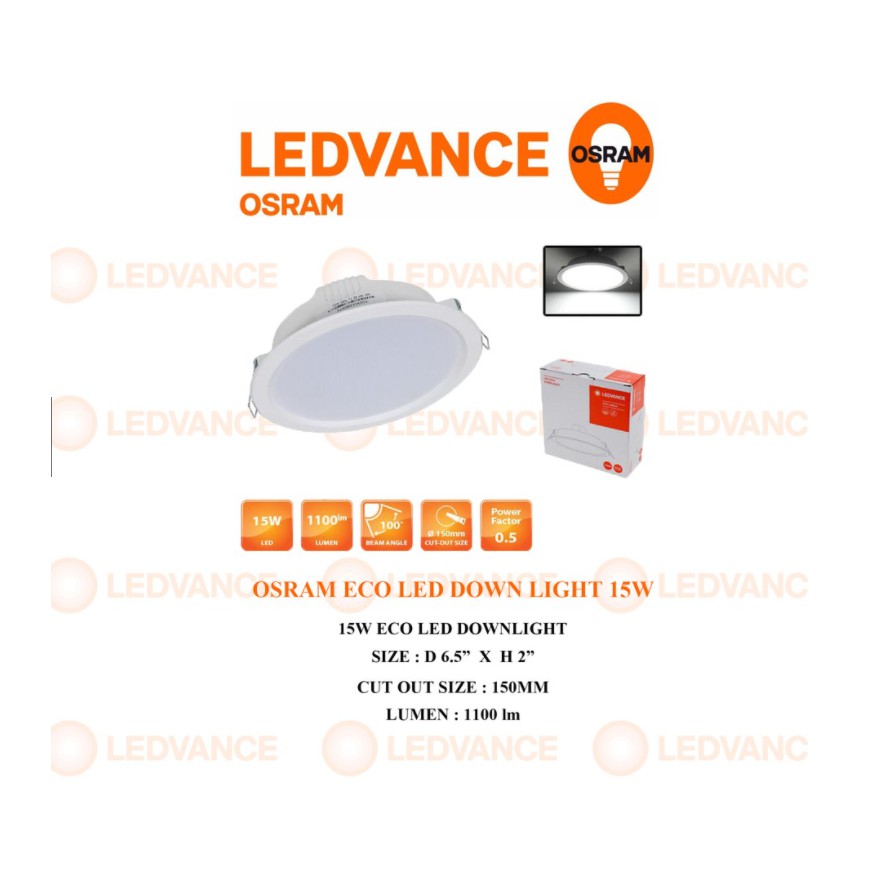 OSRAM LED DOWNLIGHT LEDVANCE LED DOWNLIGHT 5" / 6" 12.5W / 15W 6500K ...
