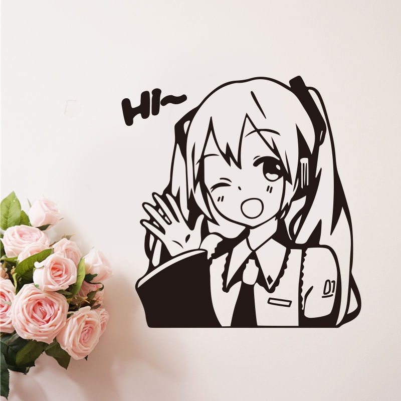 MIKU Anime PC Case Stickers Cartoon Waterproof Computer Host Decal ...