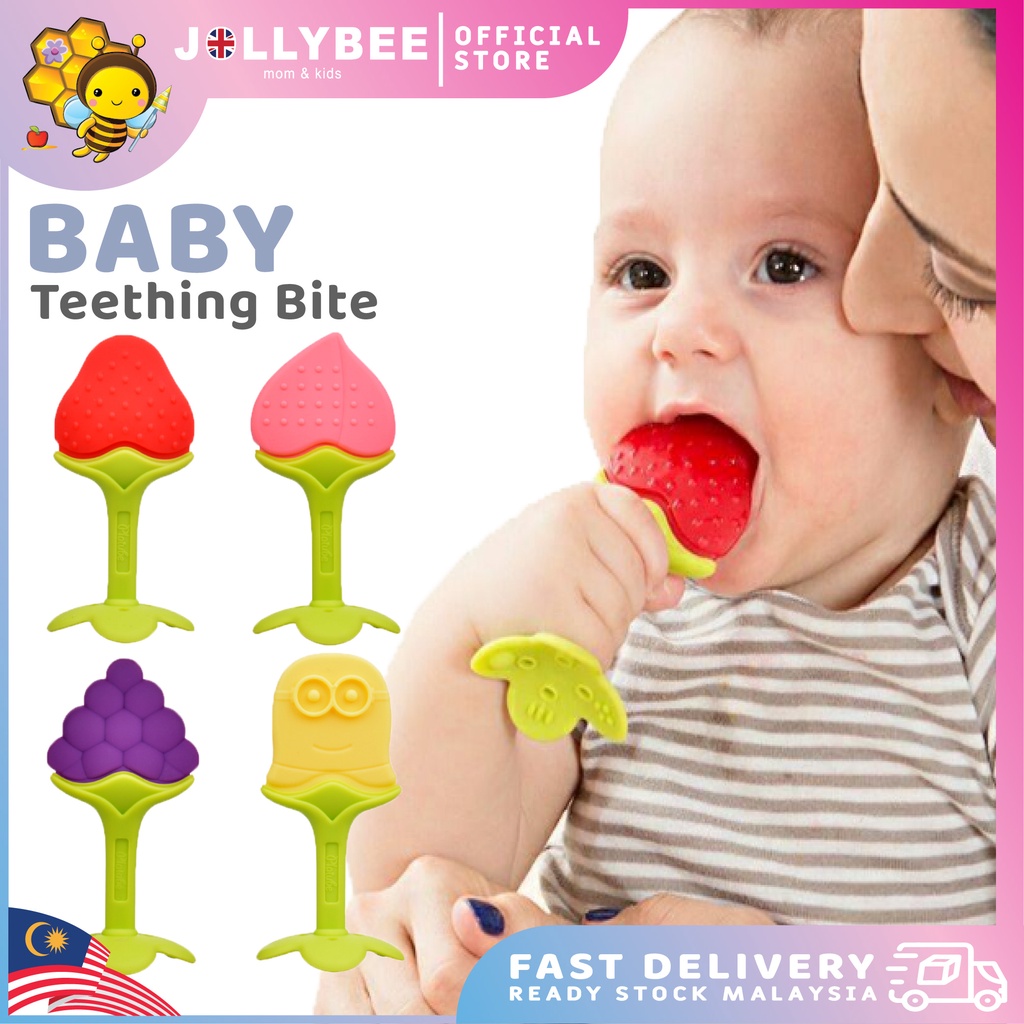 Jollybee Baby Teething Bite Safety Silicone Fruit Shape Teethers Kids ...