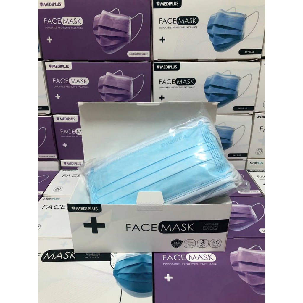 Mediplus facemask 50's Disposable Protective Face Mask with logo ...