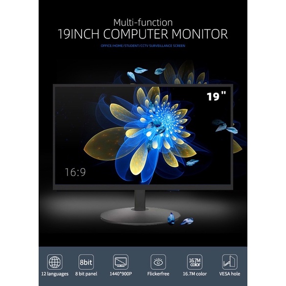 New 19 Inch LED Monitor with HDMI /VGA Port | Shopee Malaysia