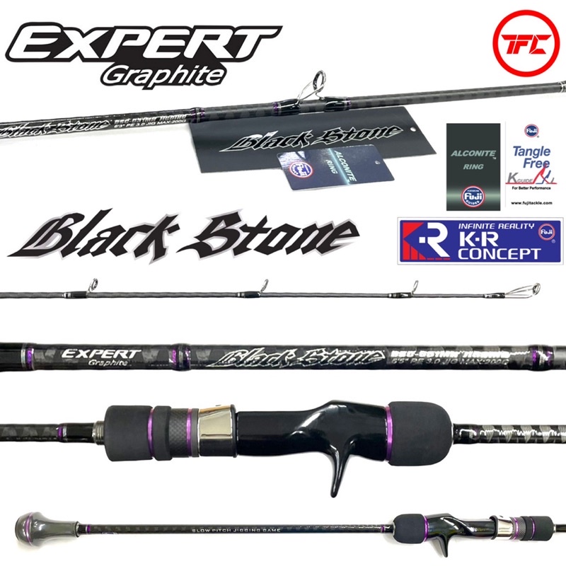Expert Graphite Black Stone Slow Fast Jigging Fishing Rod Overhead Slow ...