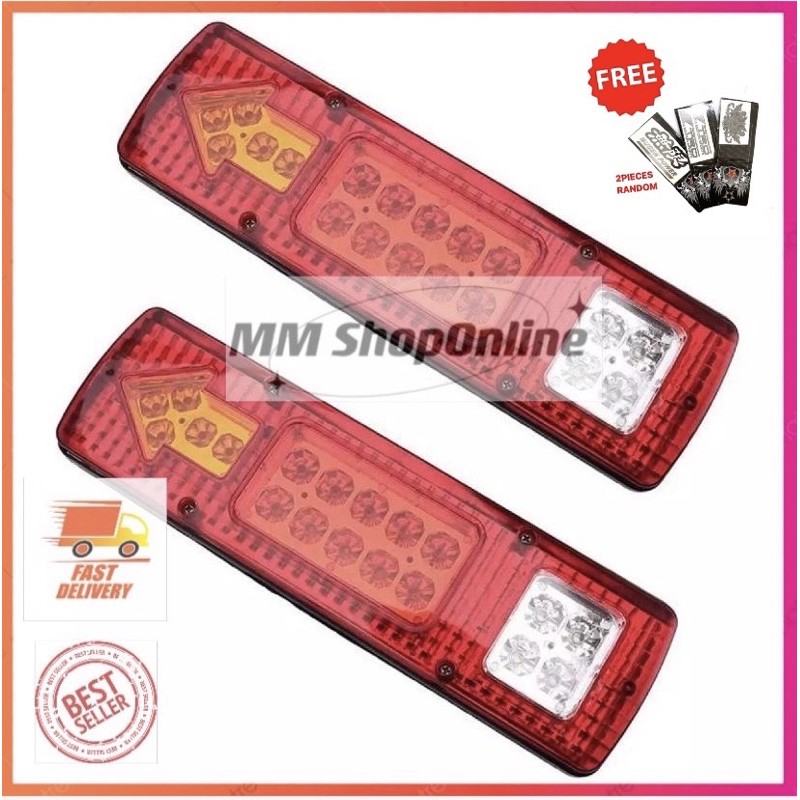 UNIVERSAL CAR TRUCK LORRY LED TAIL LAMP ARROW SHAPE LAMPU BELAKANG LORI ...