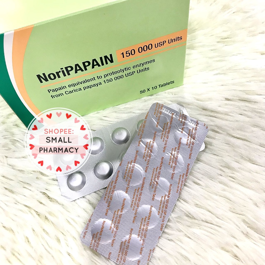 NoriPAPAIN ( Papain ) Same as Beazyme 150,000 USP units Tablet 10's ...