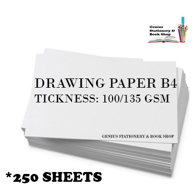 Drawing Paper 250's B4 (100gsm / 135gsm) 250's Kertas Lukisan Drawing ...