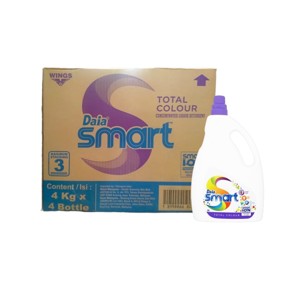 Daia Smart Total Colour Concentrated Liquid Detergent 3.8kgX4BTL(1CTN ...