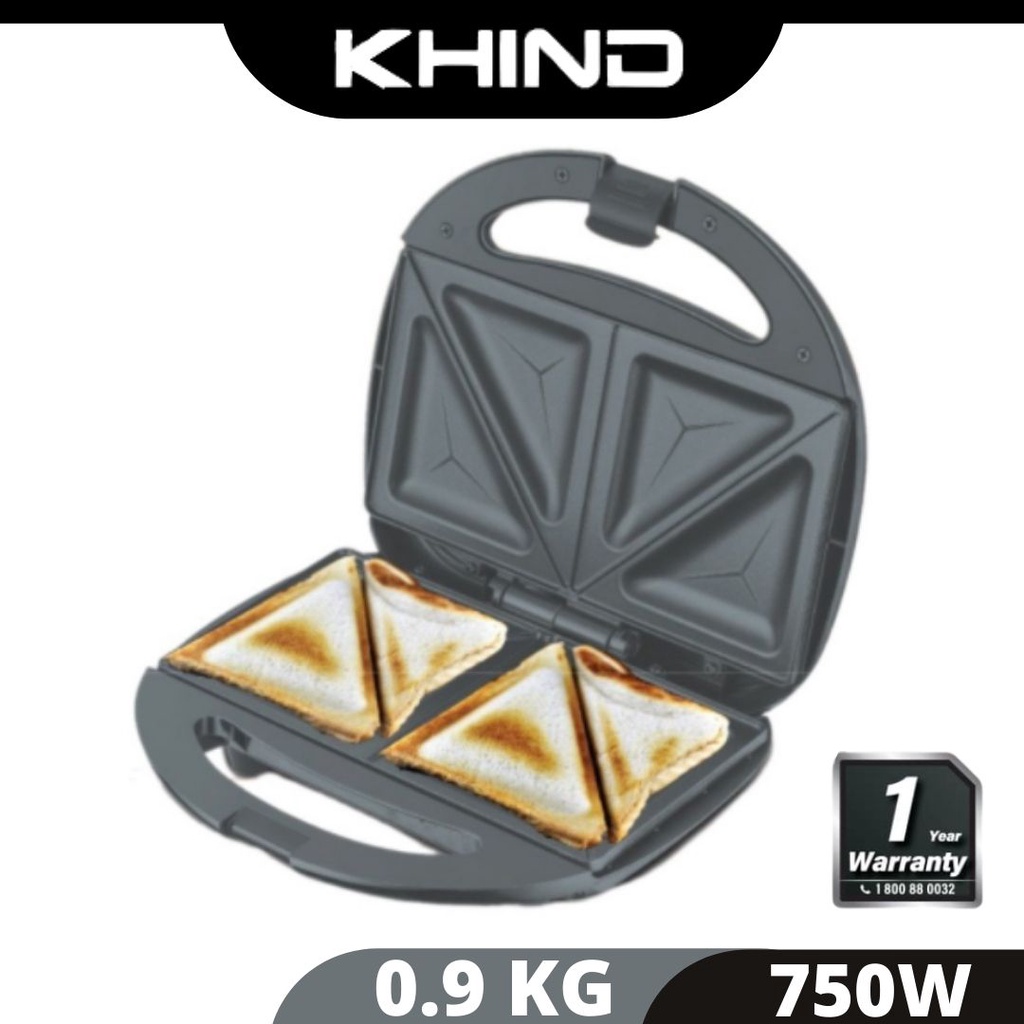 KHIND Sandwich Maker ST750 Non-Stick Coating Sandwich Toaster / Maker ...