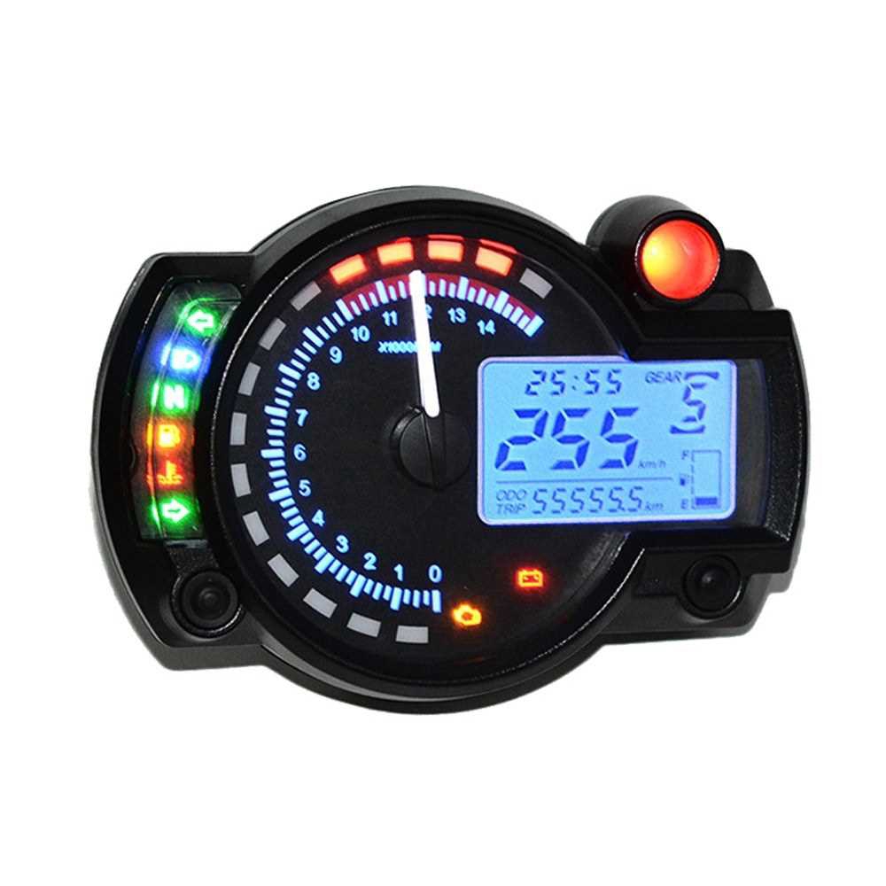 Universal Adjustable Color Backlight LCD Digital Motorcycle Speedometer ...