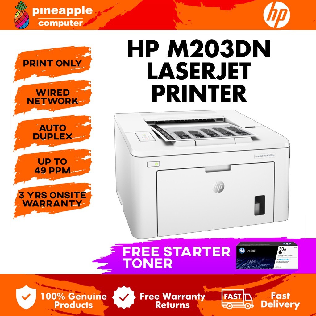 HP Laserjet Pro M203DN Printer - Print/Duplex/Network | Shopee Malaysia