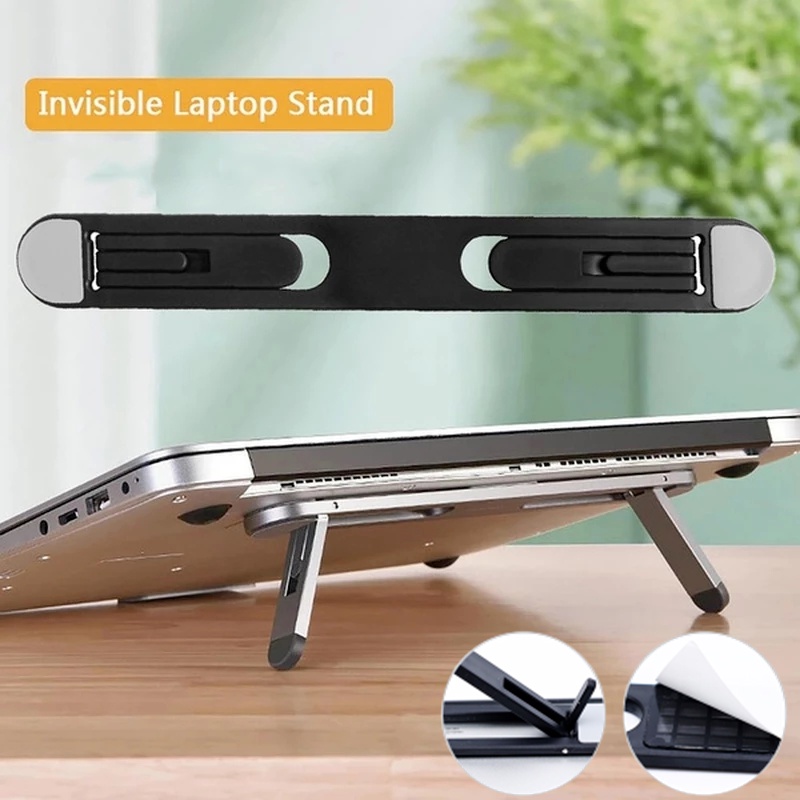 Foldable Invisible Laptop Stand/ Strong Self-adhesive Desktop Notebook ...