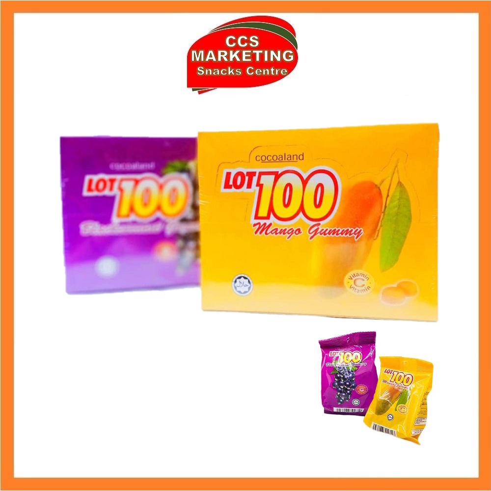 CCS Cocoaland Lot 100 Gummy Chewy Candy Mango / Blackcurrant ( 33g x 12pcs ) | Shopee Malaysia