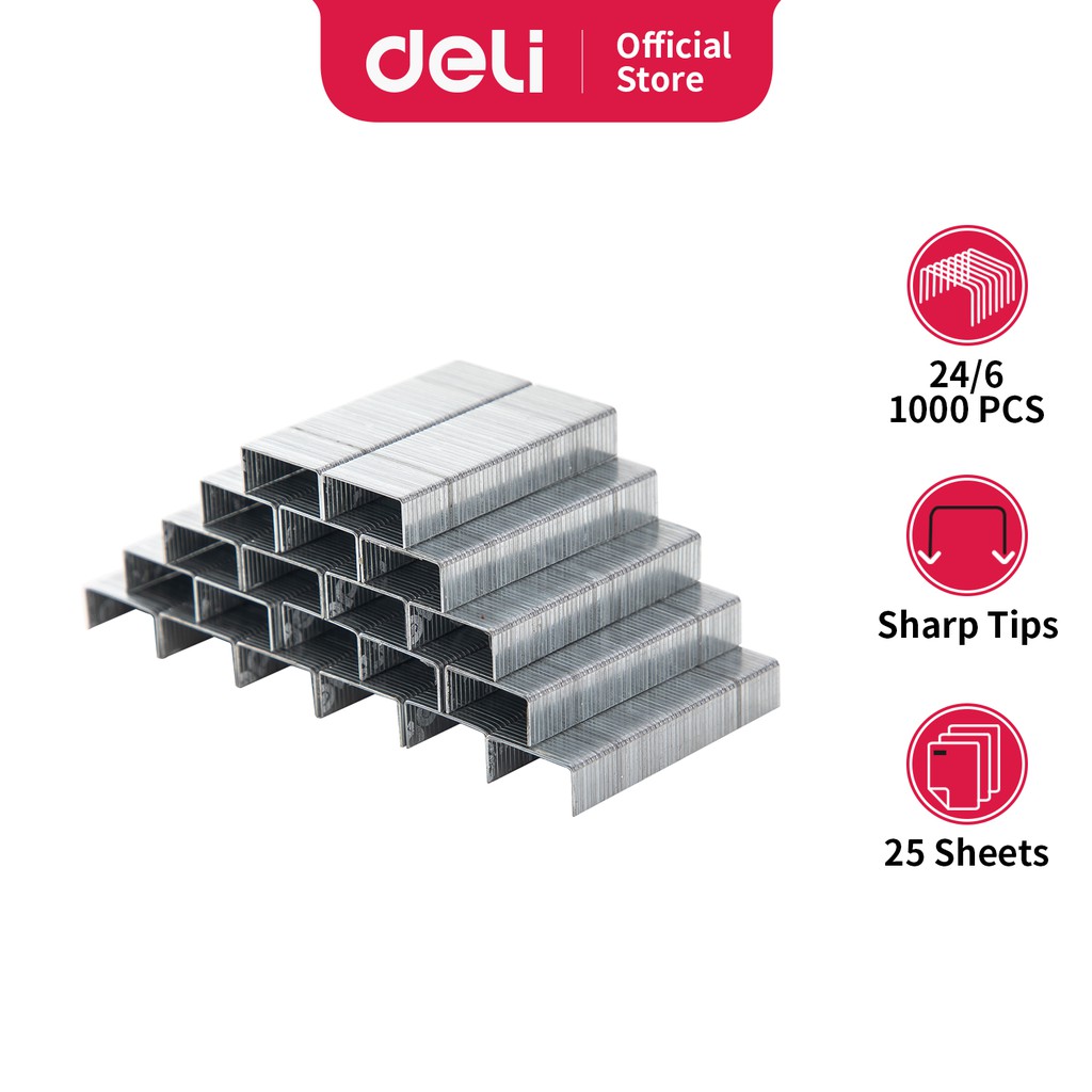 Deli Staples E0012N Small Staples Suitable for Stapler Type 24/6 Sharp Tips Staples 25 Sheets ...