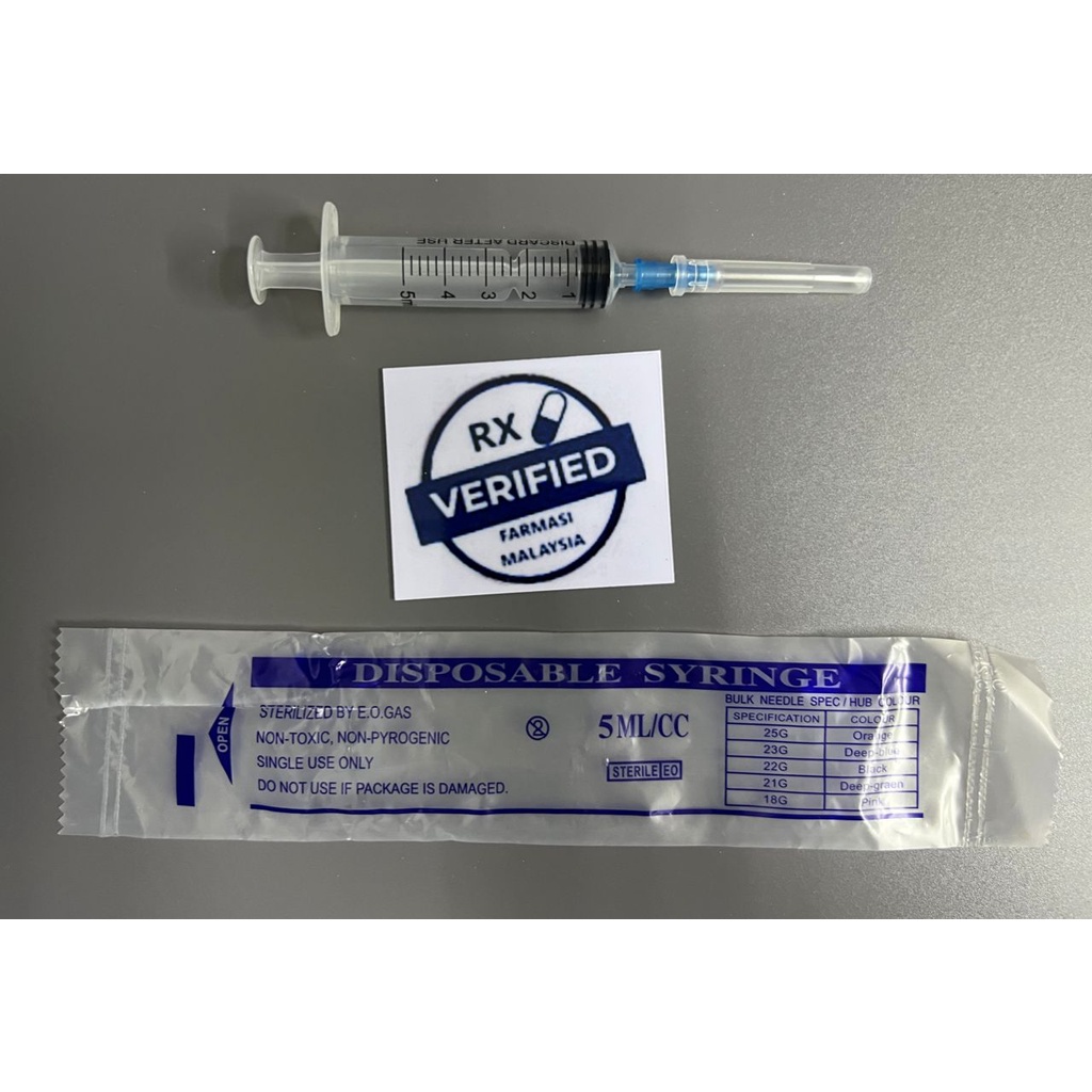 Disposable Sterile SYRINGE with Needle 5ML/10ML/20ML LUER SLIP needles ink injector JARUM ...