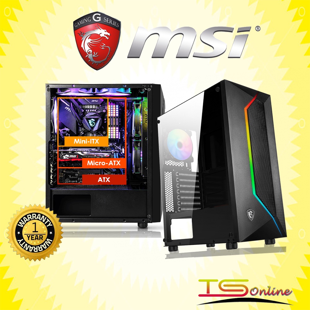 MSI MAG Vampiric100R / MAG Shield110A RGB Mid Tower ATX Gaming Casing ...