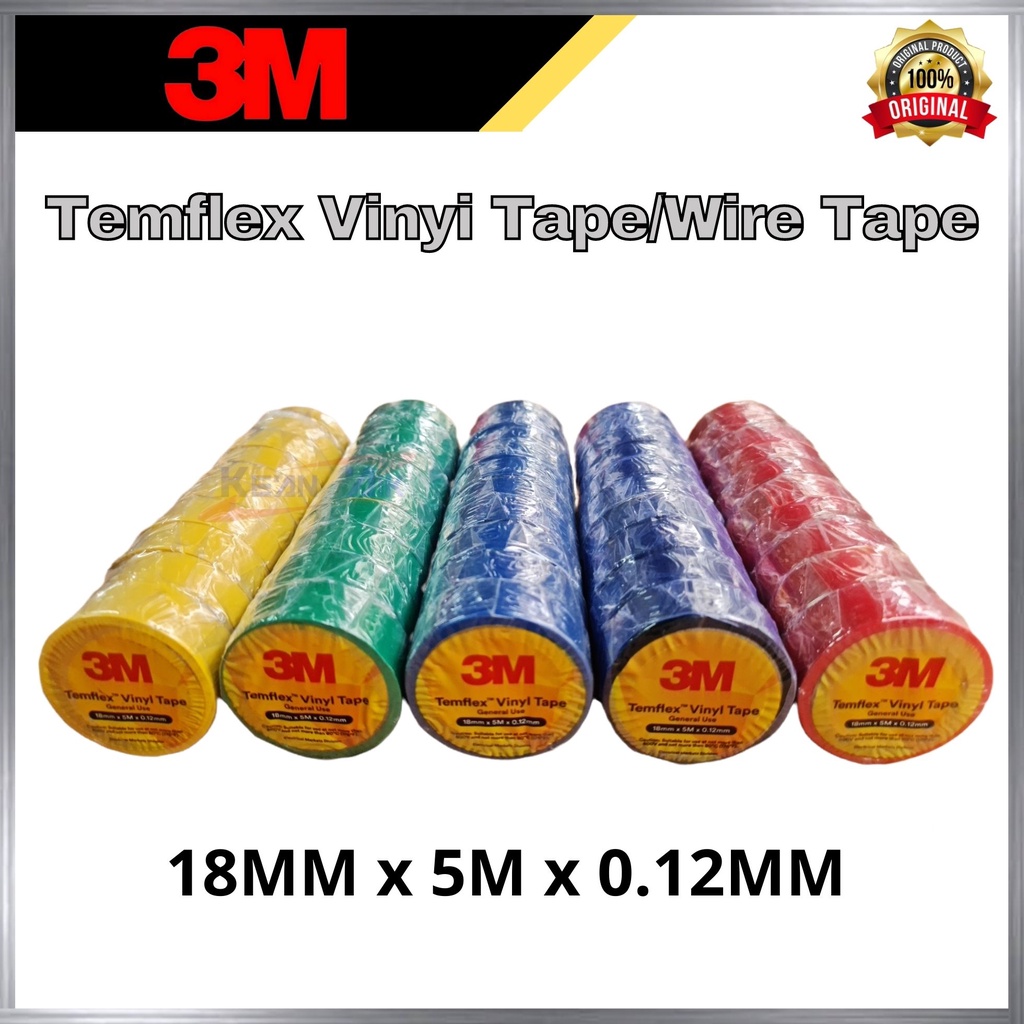 3M Temflex Vinyl Tape PVC Tape Electric Wire Tape Pita Wayar Elektrik Insulator | Shopee Malaysia