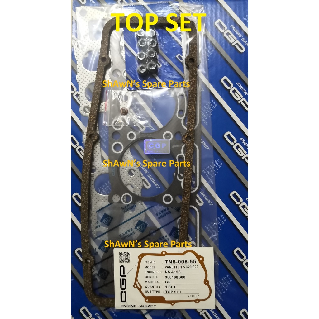 Nissan Vanette C20 C22 Top Set Gasket / Overhaul Gasket Full Set - CGP TNS-008-55 / FNS-008-55 ...