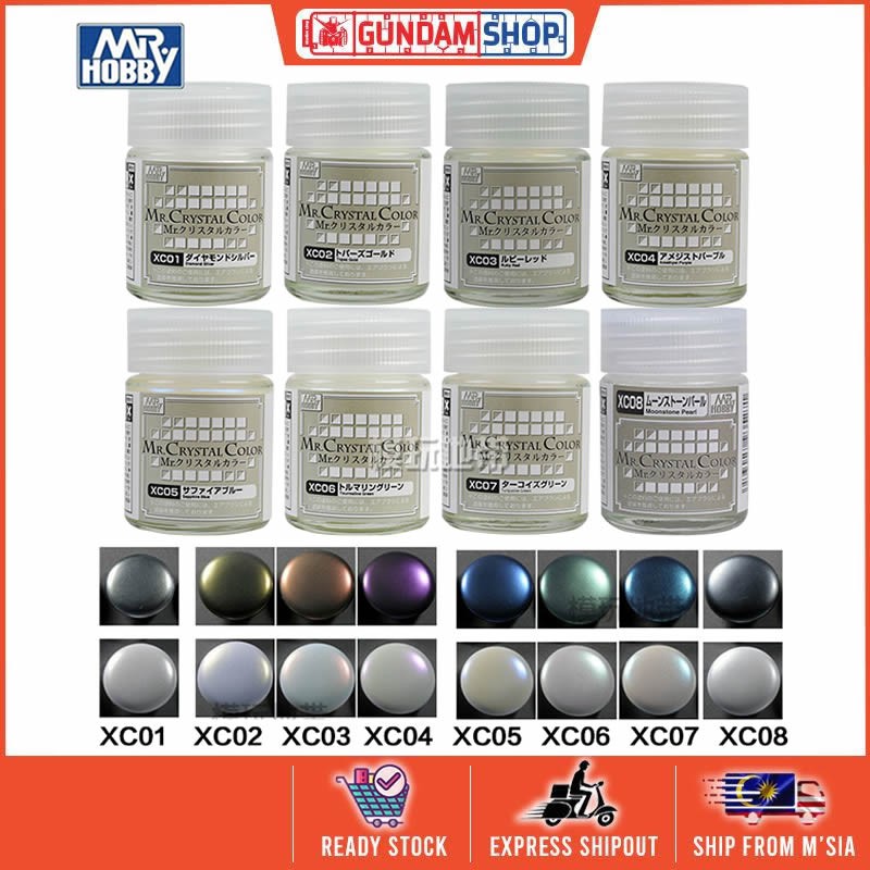 Mr Hobby Mr Crystal Color XC01-XC08 Diamond Silver Topaz Ruby Red ...