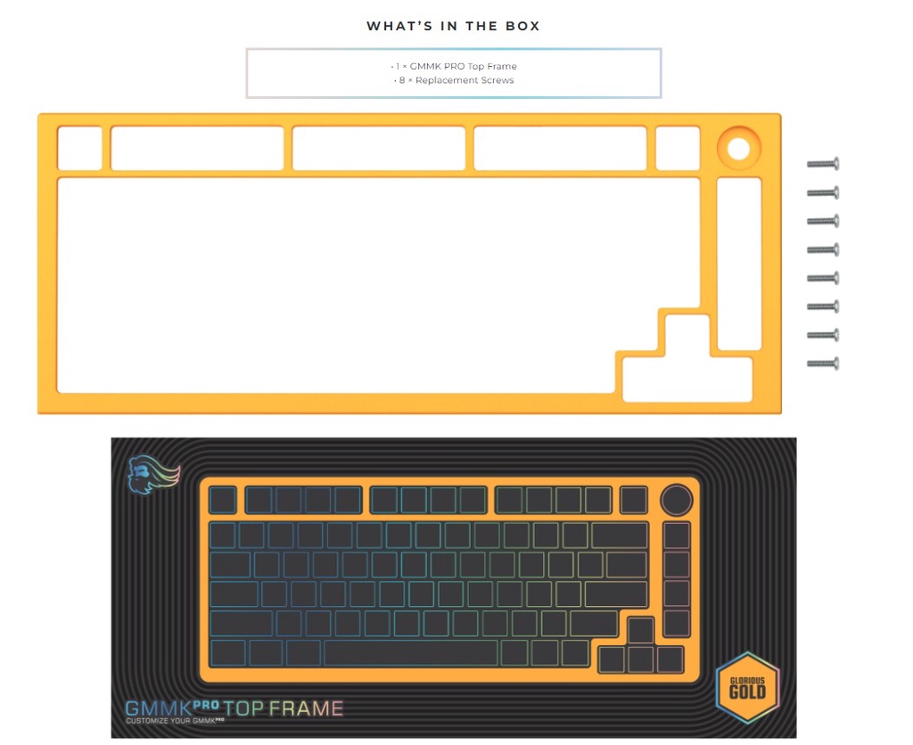 GLORIOUS GMMK PRO Top Frames ( Aqua Blue / Forest Green / Golden Yellow ...