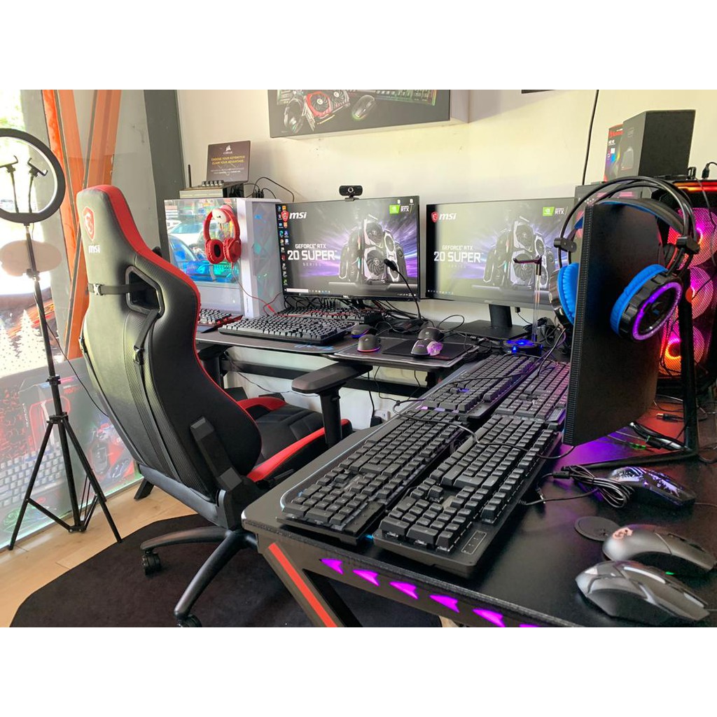 RGB GAMING DESK / GAMING TABLE 140 x 60 x 75 (READY STOCK) | Shopee ...