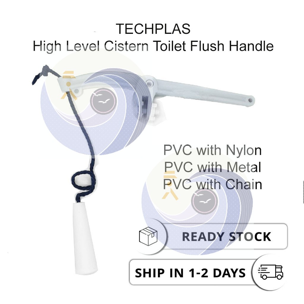[ 1 UNIT ] TECHPLAS High Level Cistern Toilet Flush Handle with Nylon ...