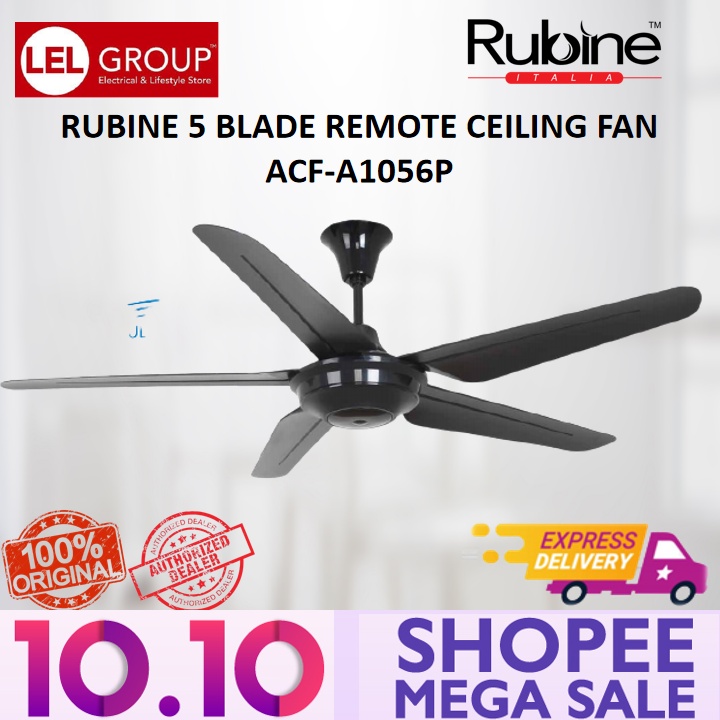 RUBINE ABLE 5 BLADES REMOTE CONTROL CEILING FAN ACF-A1056P | Shopee ...