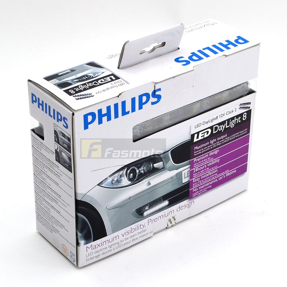 PHILIPS 12824WLEDX1 Daylight 8 DRL Daytime Running Lights 12V (1 Pair ...