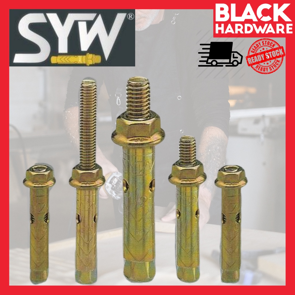 BLACK HARDWARE SYW Concrete Wall Fastener Sleeve Drop in Anchor Wall ...