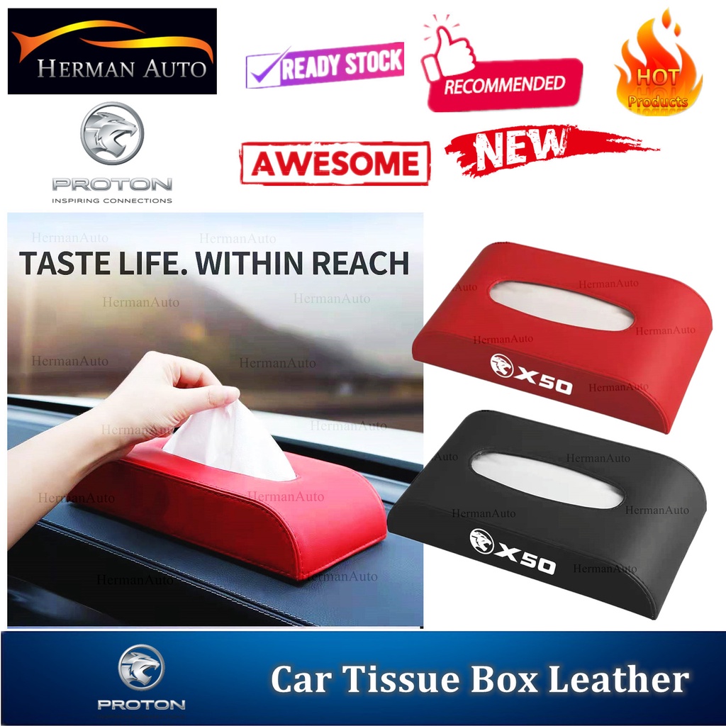 HermanAuto Proton X50 Car Tissue Box Leather Accessories Interior ...
