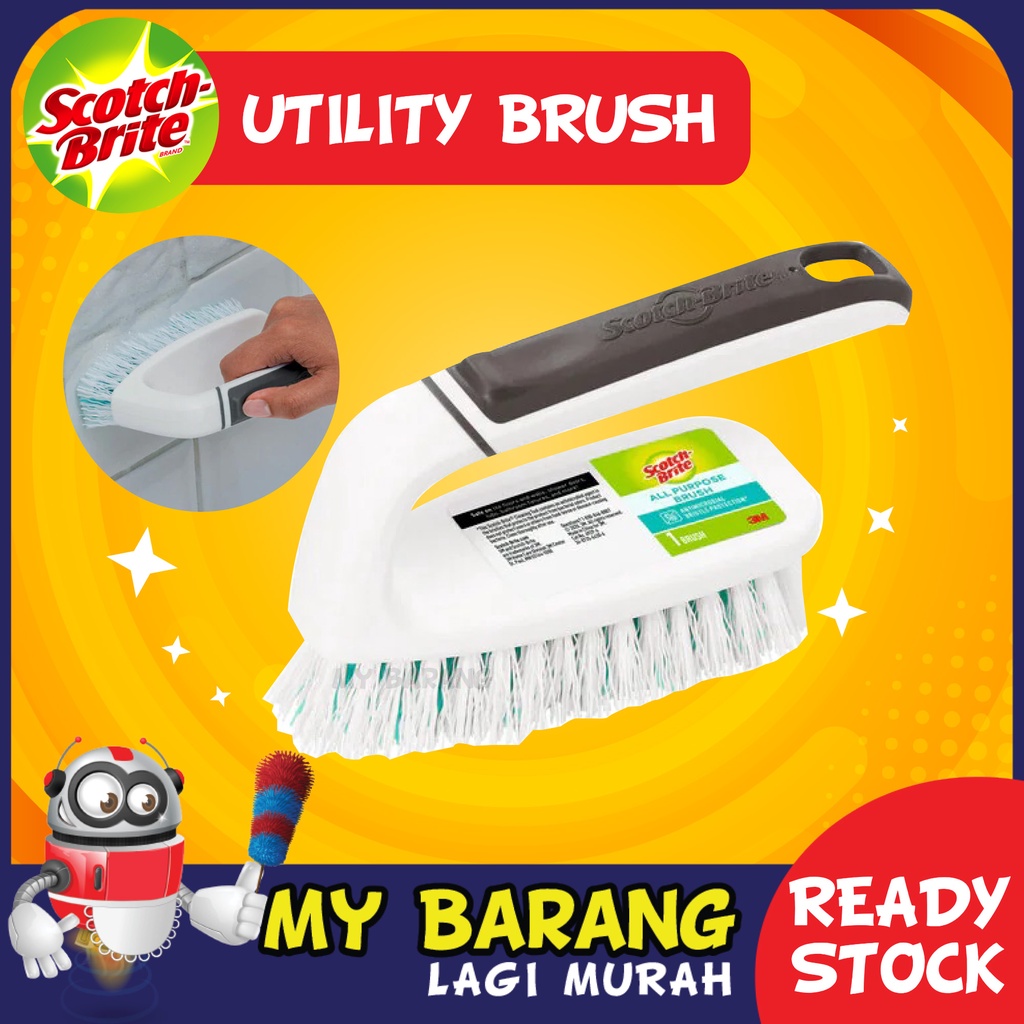 3M Scotch Brite 492 Utility Brush for Bathroom Kitchen Wash Clean Berus ...