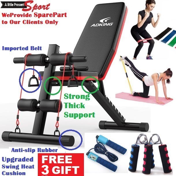 ENGHONG Multifunction Sit Up Bench Gym Fitness Six Pack Bench, Full Set ...