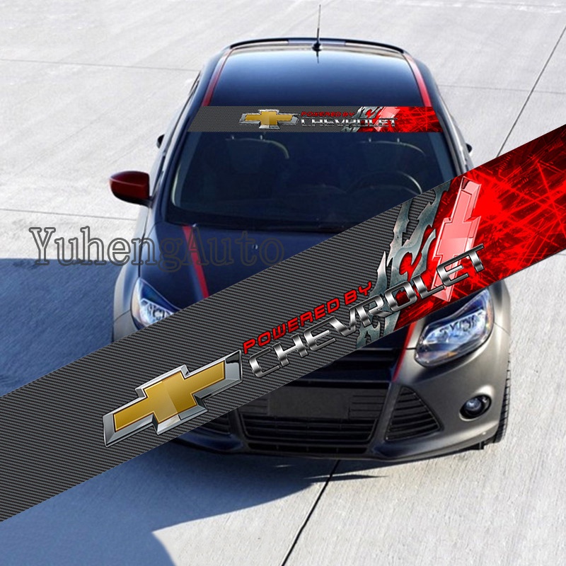 130*21cm Carbon Fiber Car Front Windshield Emblem Sticker Auto Rear ...