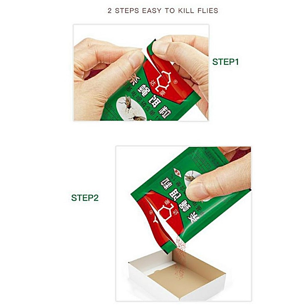 50pcs Fly Killer Flies Killing Bait Powder Repellent Serbuk Lalat Anti ...