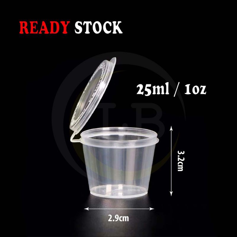 Disposable Plastic (PP) Sauce Cup with Lid / Round Food Container with Lid / Bekas Sos / Bekas ...