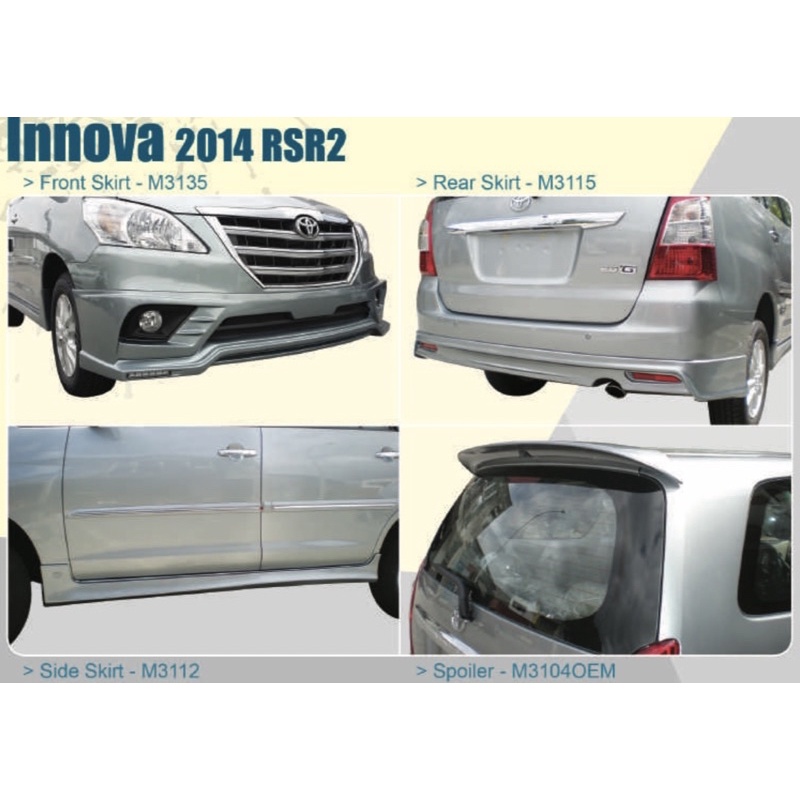 Toyota innova 2014 2015 2016 OEM RSR V2 bodykit body kit front side ...