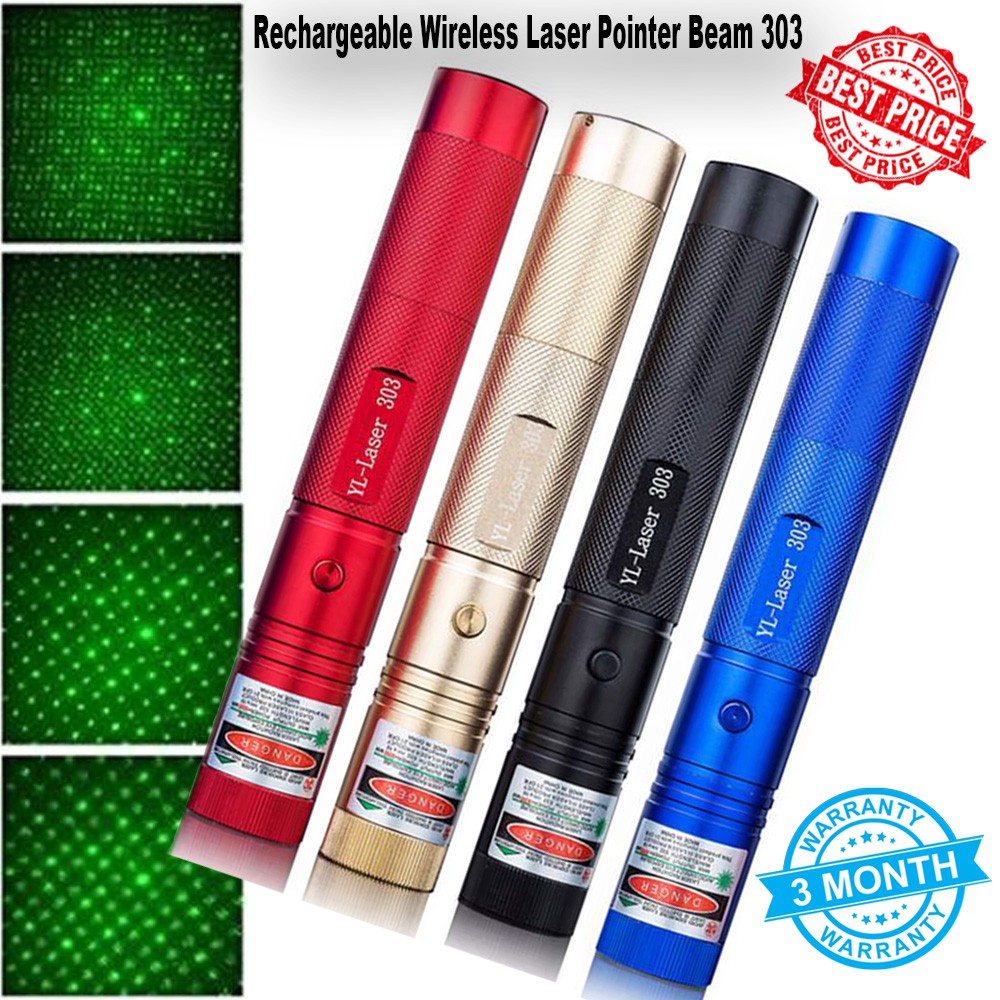 Rechargeable Wireless Long Range Green Laser Pointer Beam [303 ...