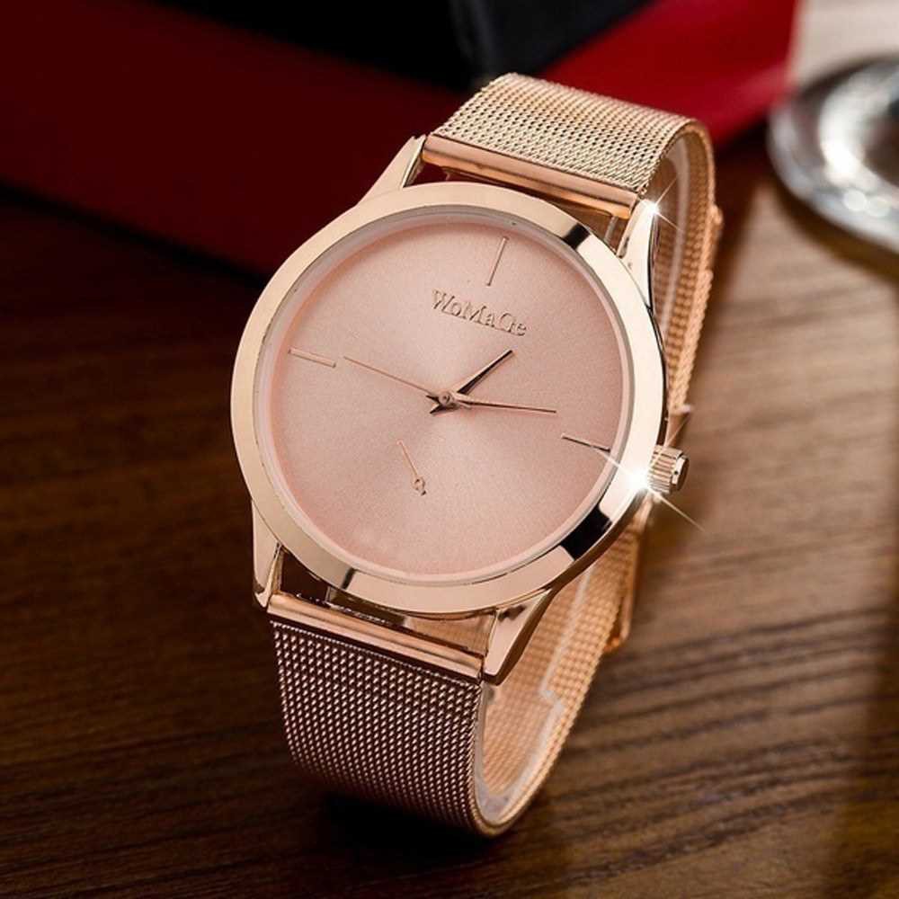 Female Clocks Women Luxury Quartz Watch Stainless Steel Dress Watches ...