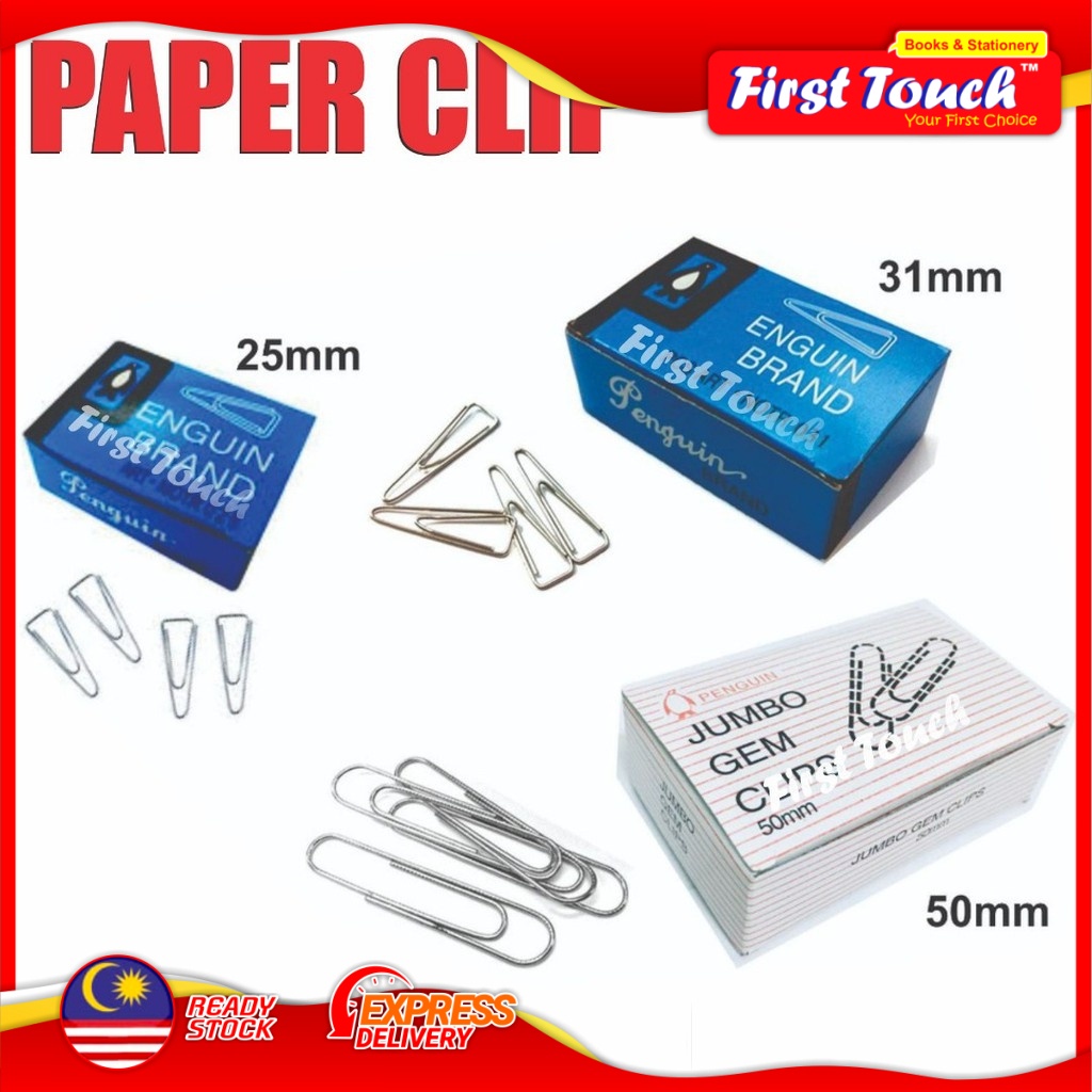 PENGUIN Triangle / Jumbo Paper Clip 25mm / 31mm / 50mm Klip Kertas ...