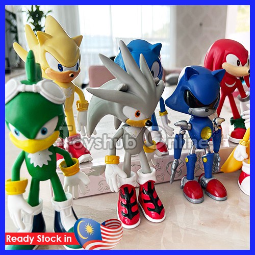 8pcs Big Sonic Figure Cartoon Classic Sonic Knuckles Sonic Metal Sonic ...