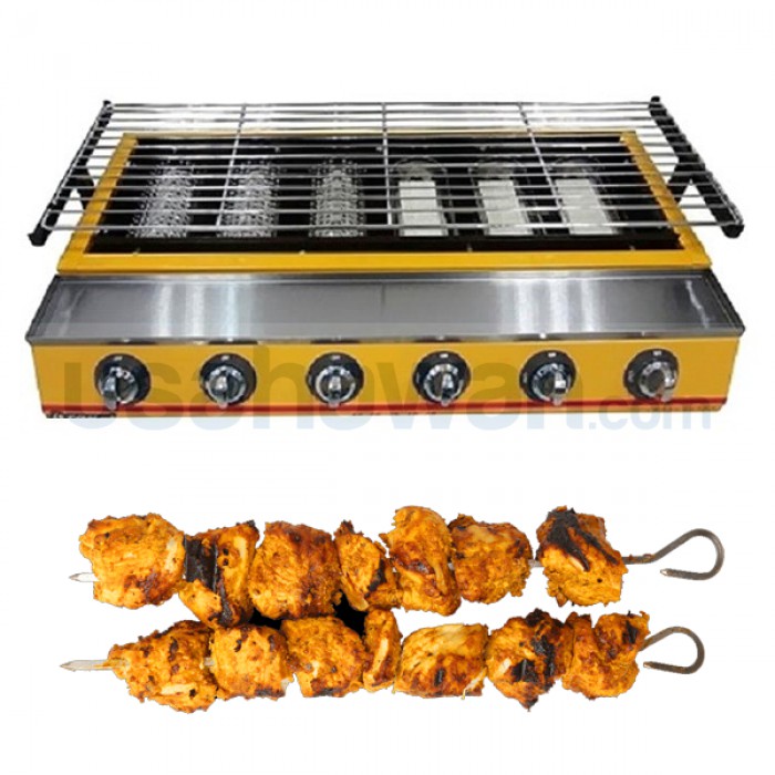 BBQ Grill 6 Burner Satay,Burger,Ayam,Daging,Lockcing | Shopee Malaysia