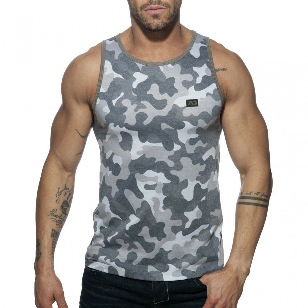 [ADDICTED] Retro Fashion Style Washed Old Camouflage Tank Vest AD ...