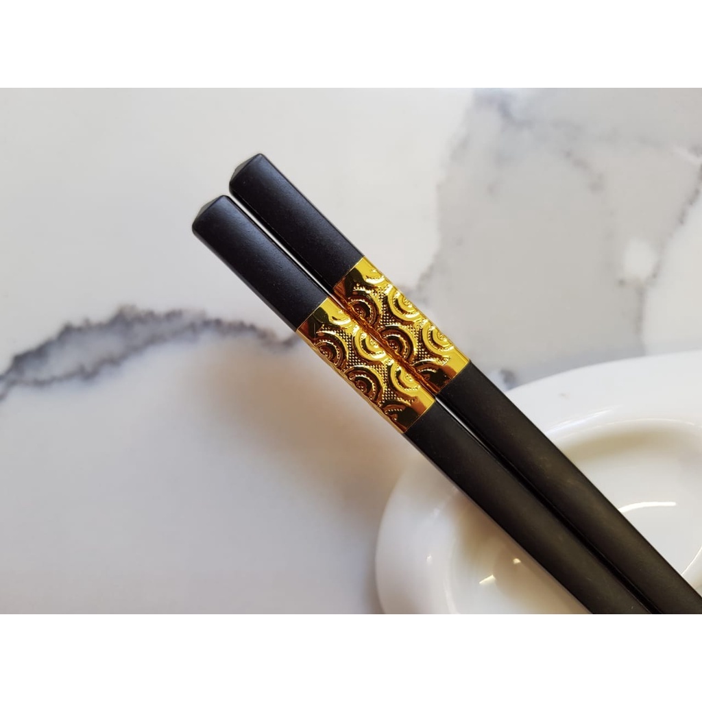 10 Pairs Japanese Style Alloy Anti Slip Chopstick - Gold Multiple ...