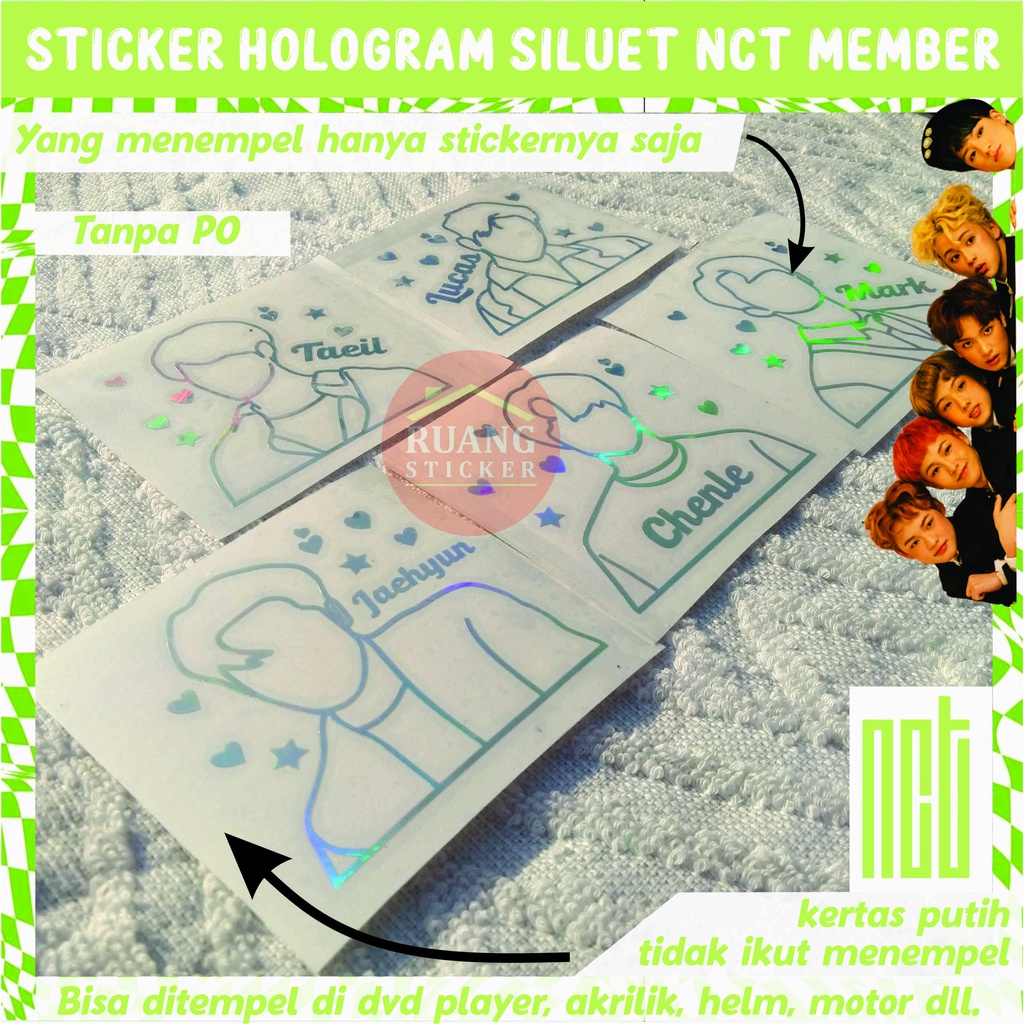Nct STICKER RAINBOW HOLOGRAM STICKER MEMBER NCT SILUET OUTLINE DAILY ...