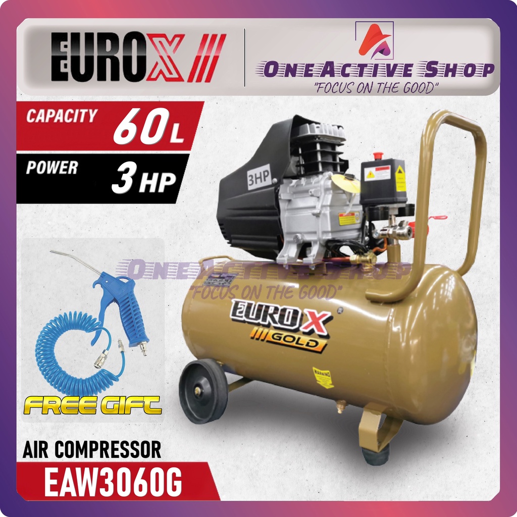 EUROX 3HP 60L AIR COMPRESSOR EAW3060G / EAX3060 - 6 Month Warranty | EUROPOWER (COLOUR MAY VARY ...