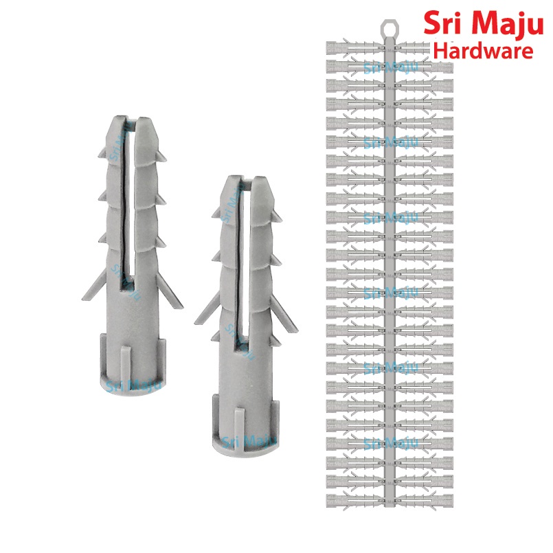 Concrete Tube Plastic Wall Plug Anchor M6 Expansion Bolt Pipe Column ...