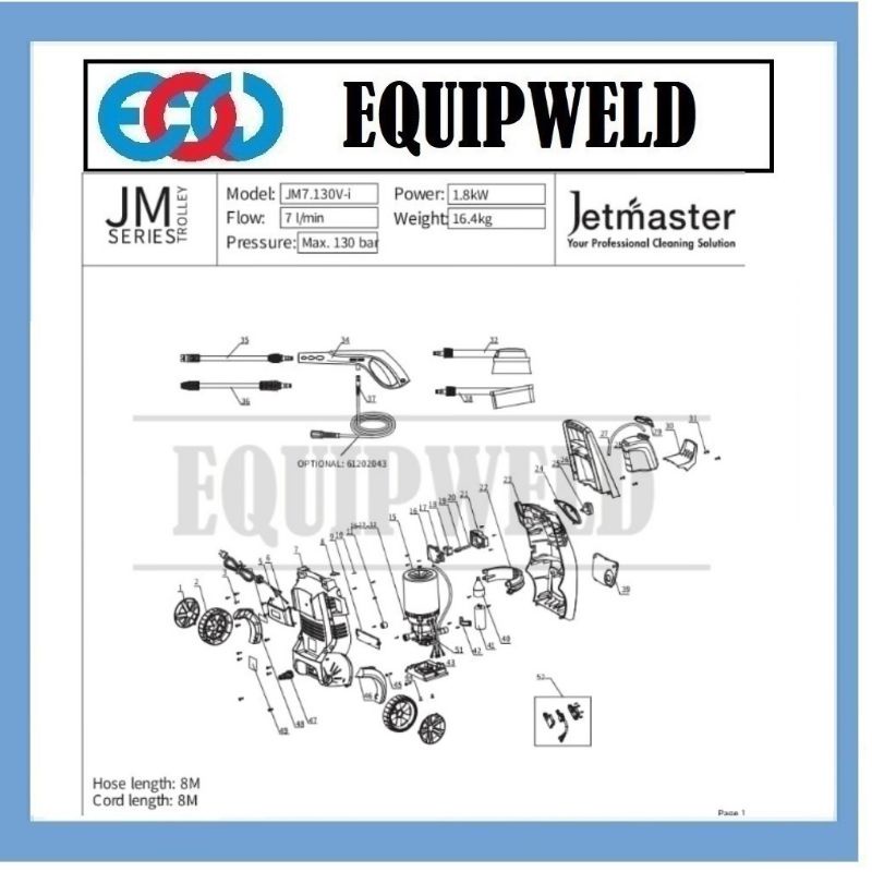 SPARE PART - JETMASTER COMPLETE ONE WAY VALVE & SEALS KIT FOR JM6.120V ...