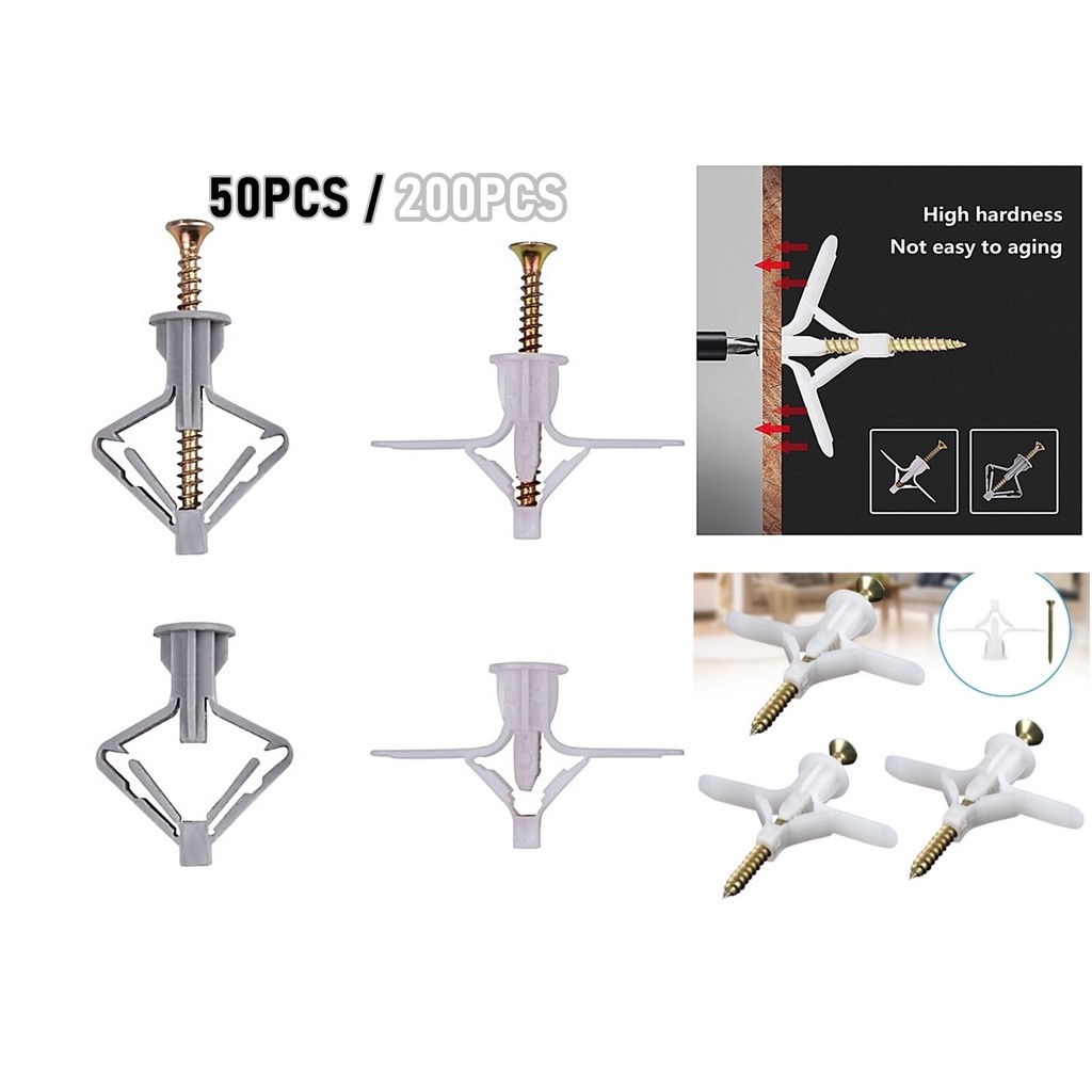 50pcs/200pcs Anchor Aeroplane Aircraft Partition Wall Plug Butterfly ...